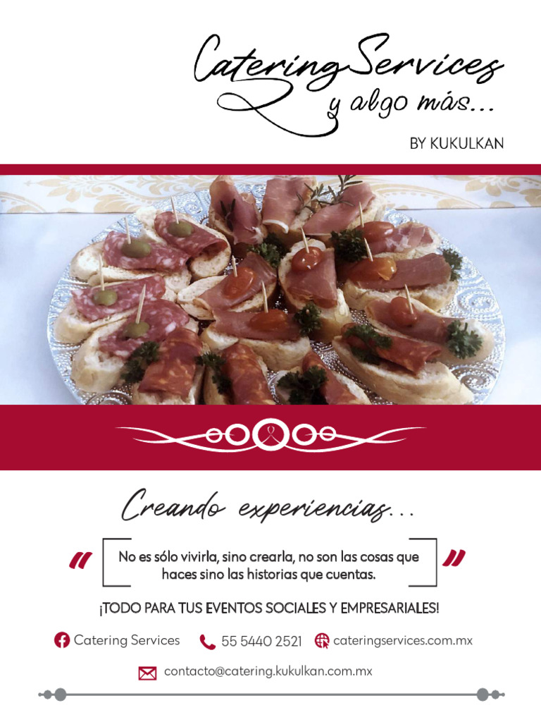 Brochure de Servicios de Catering | PDF | Queso | Pizza