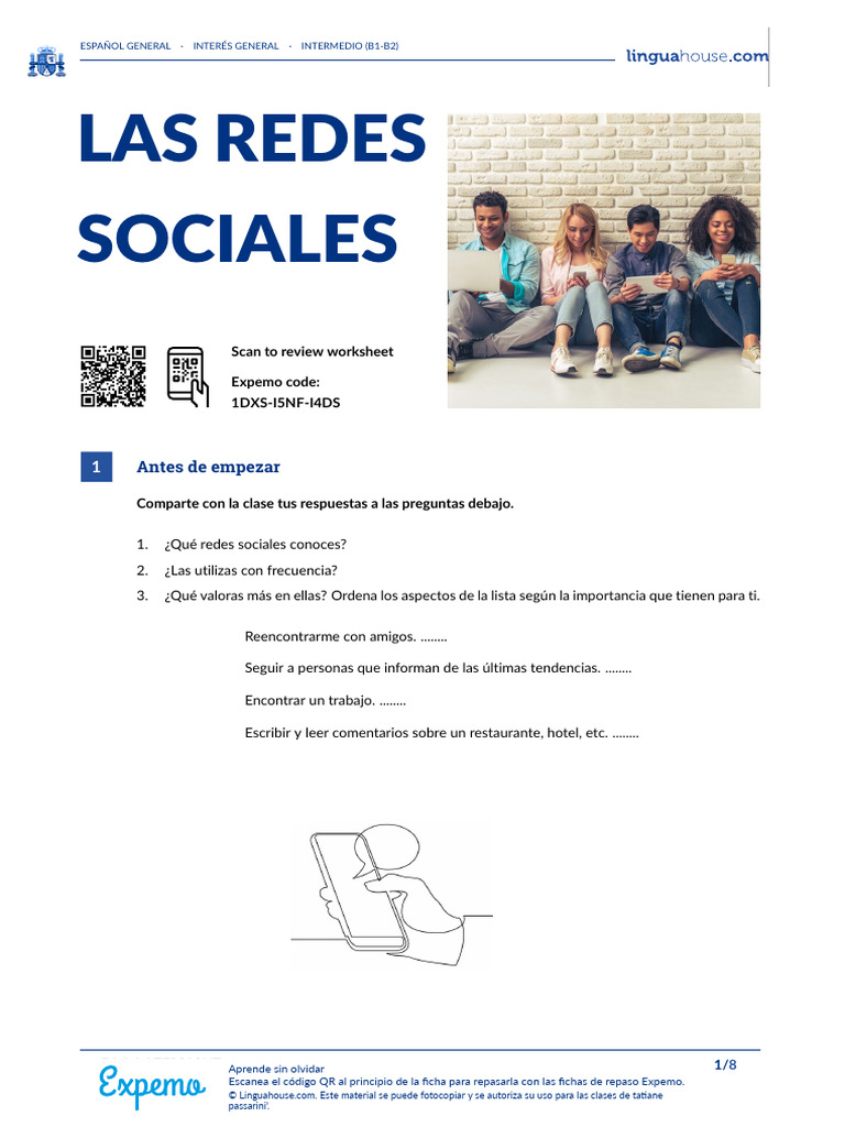 Las Redes Sociales Castellano Spanish Teacher | PDF | Servicio de redes ...