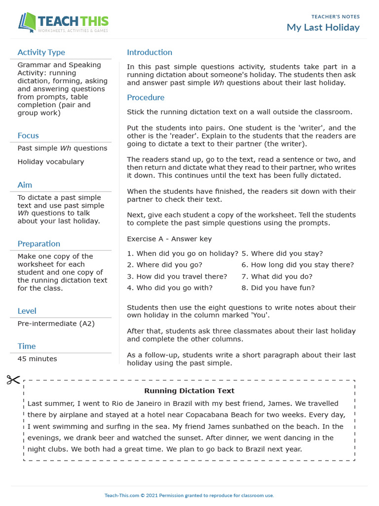 My Last Holiday - Unlocked | PDF | Language Arts & Discipline