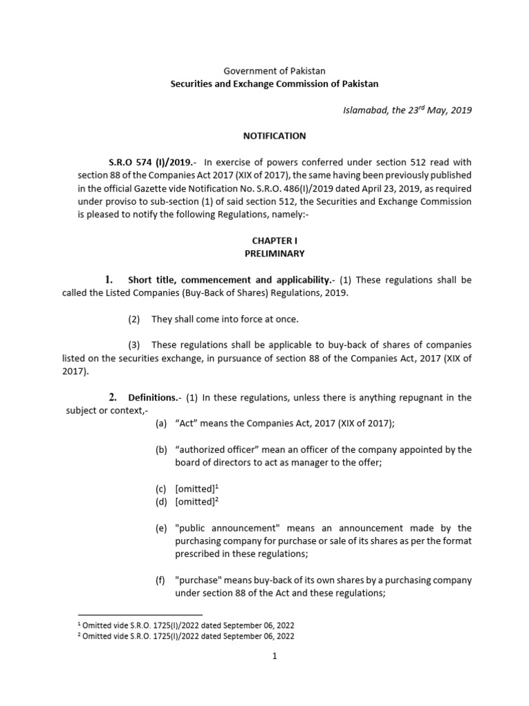 Listed Companies Buy Back Regulations | PDF | Securities (Finance) | Banks