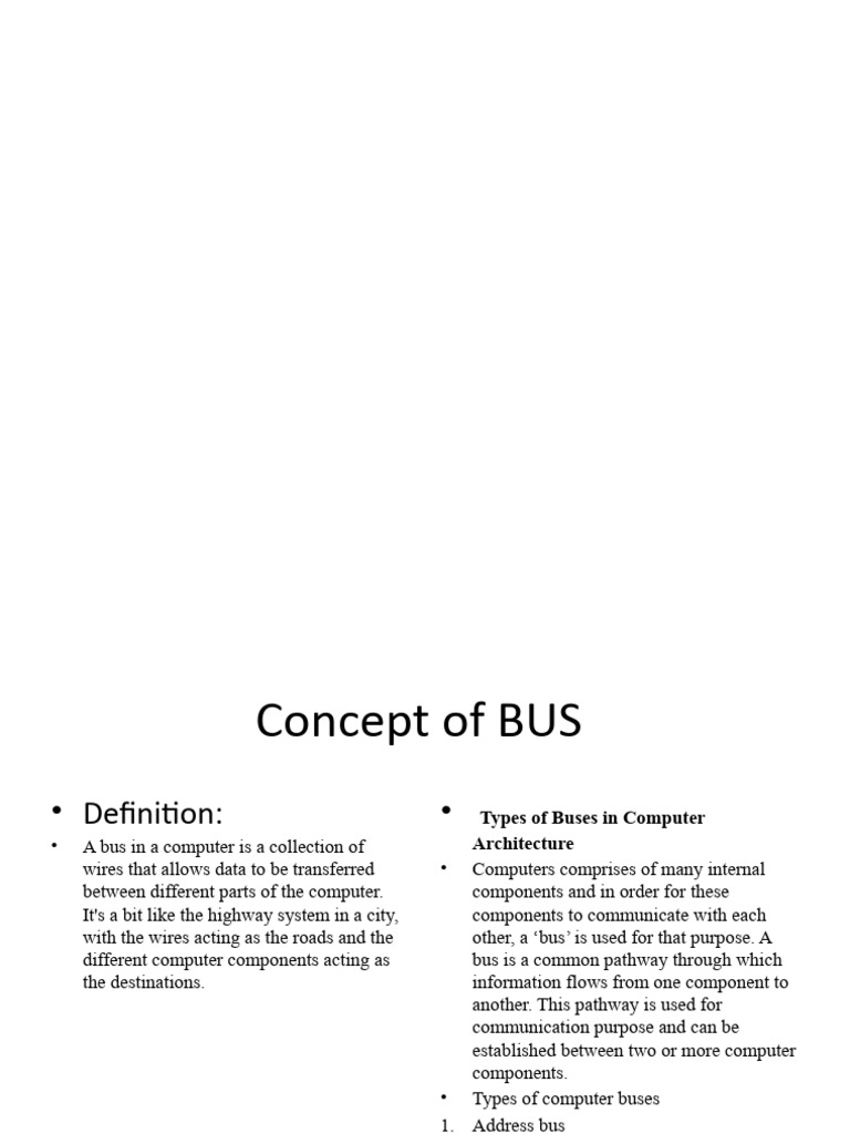 Bus Power Point Presentation | PDF | Computer Science | Computer Networking