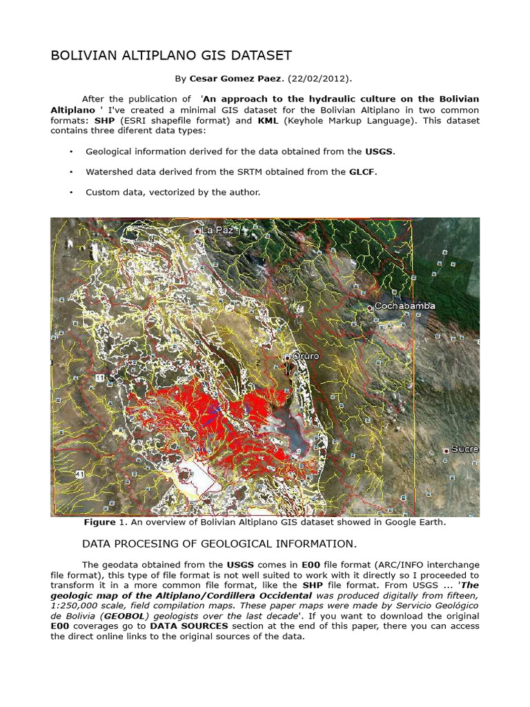 Bolivian Altiplano Gis Dataset | PDF | Geographic Information System | Lake