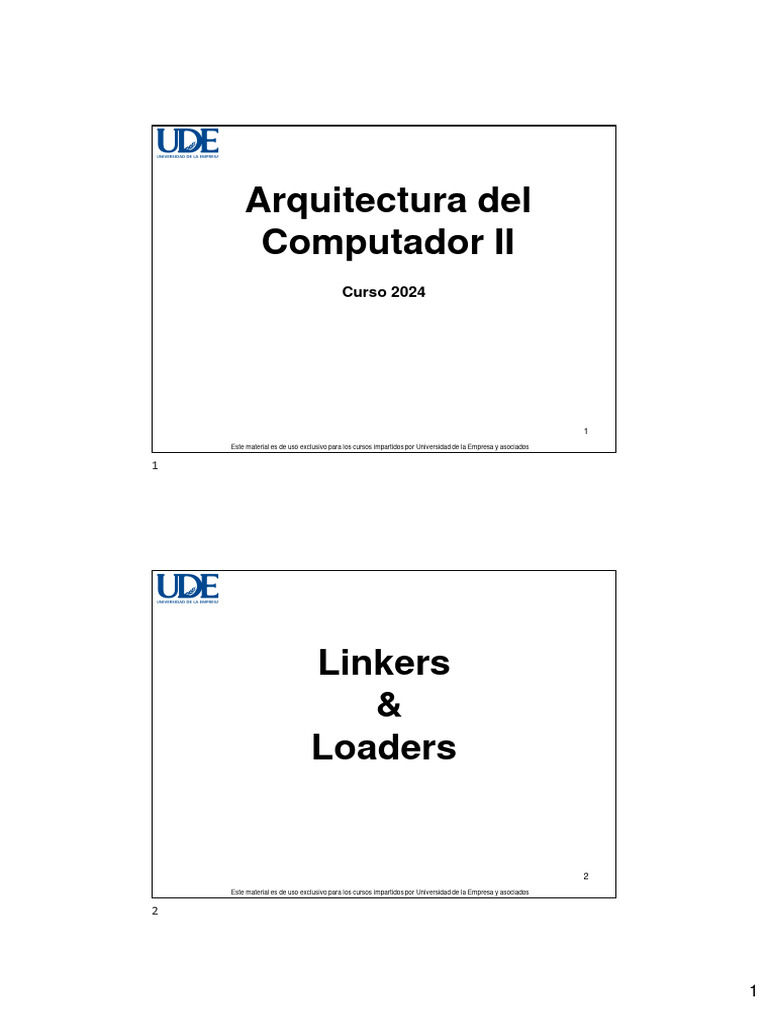 Arq II - 08_Linkers y Loaders | PDF | Compilador | Programa de computadora
