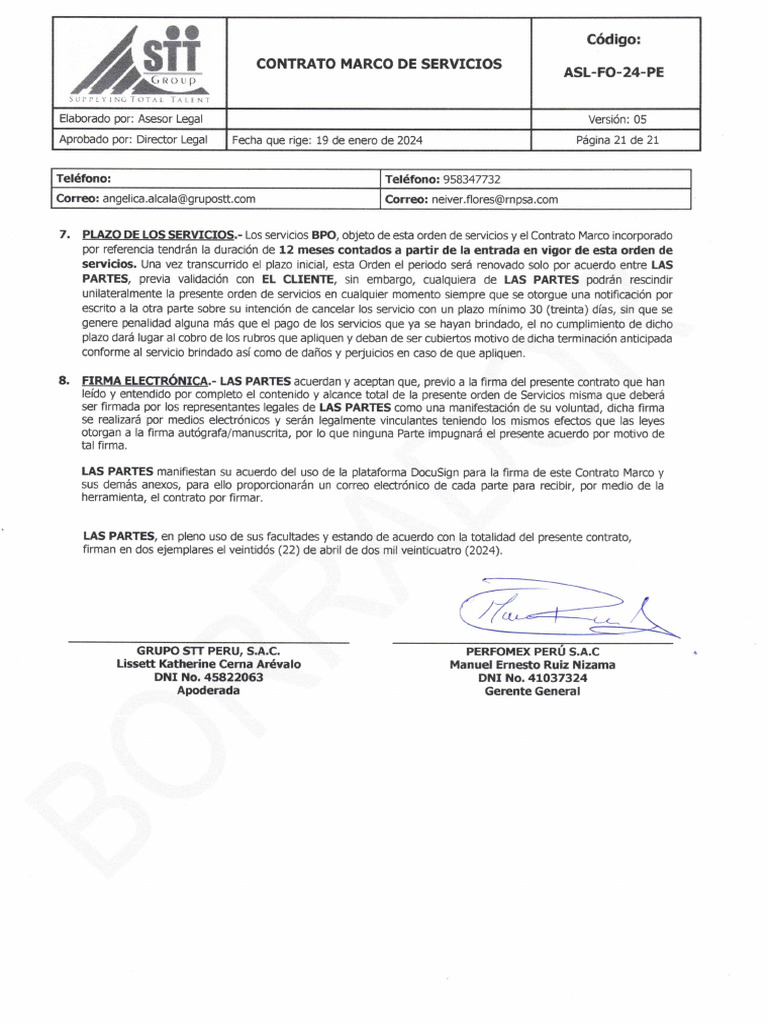 Contrato Marco Firma | PDF