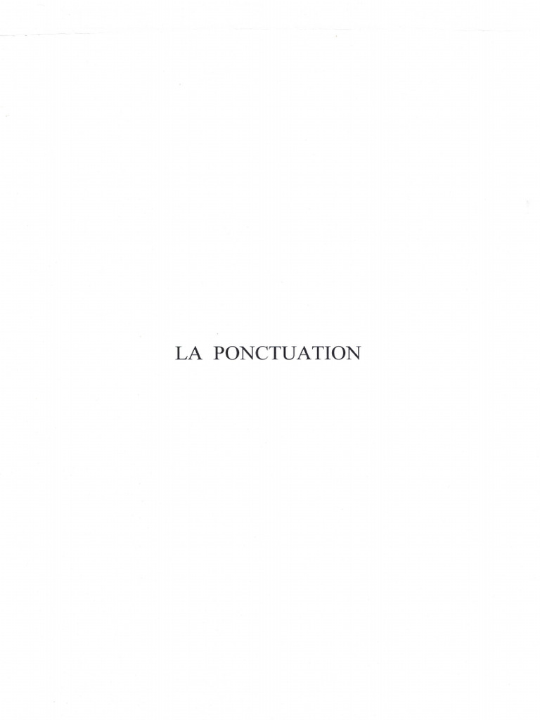 La Ponctuation | PDF