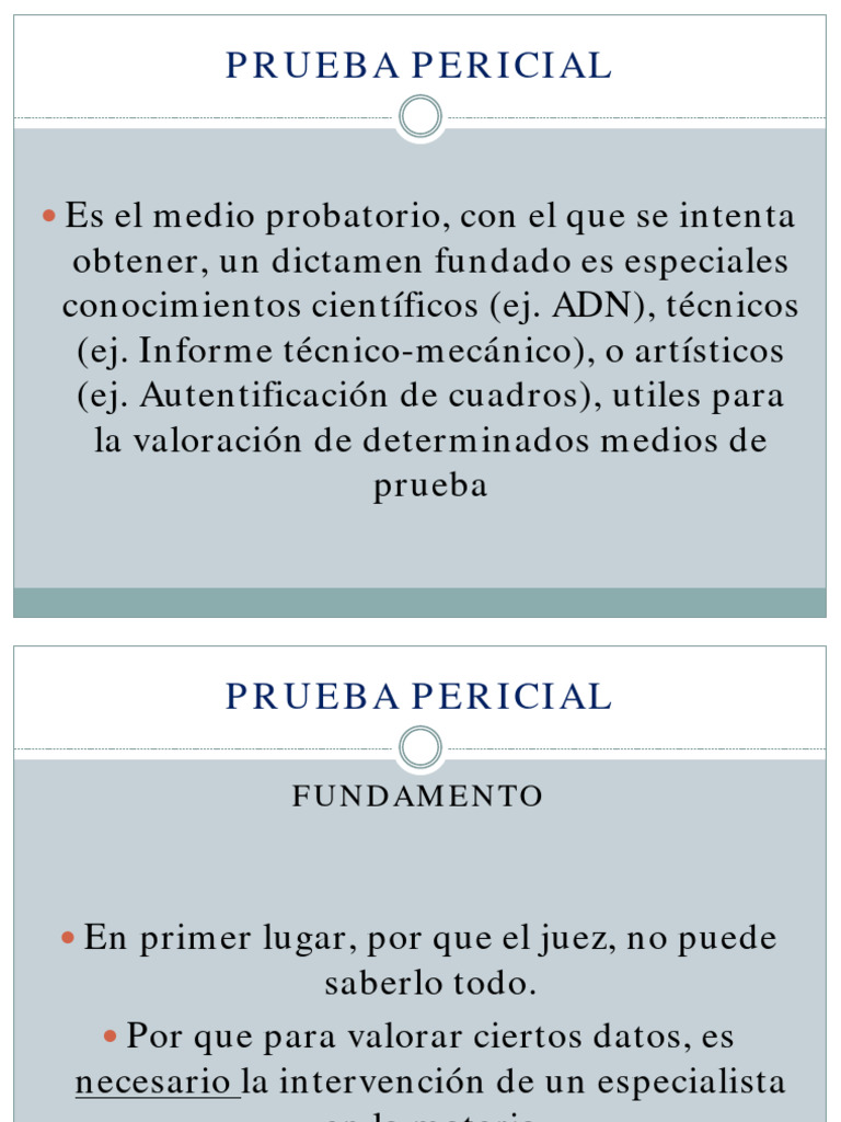Importancia de la Prueba Pericial | PDF | Testigo experto | Justicia