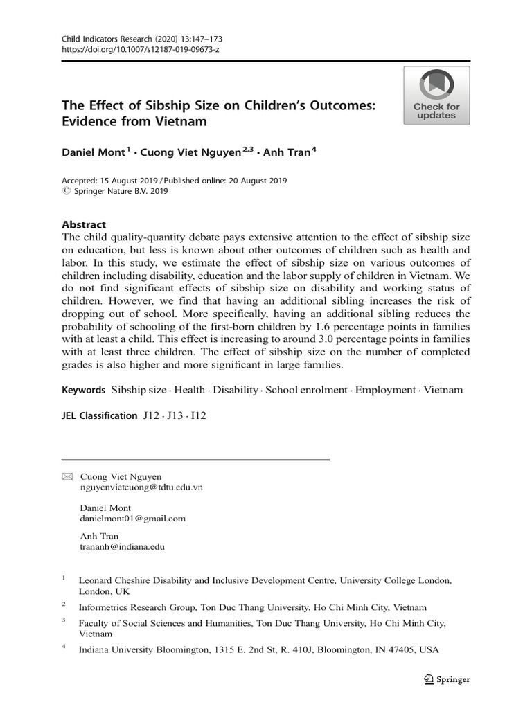 Sibship Size Impact on Children's Outcomes | PDF | Regression Analysis