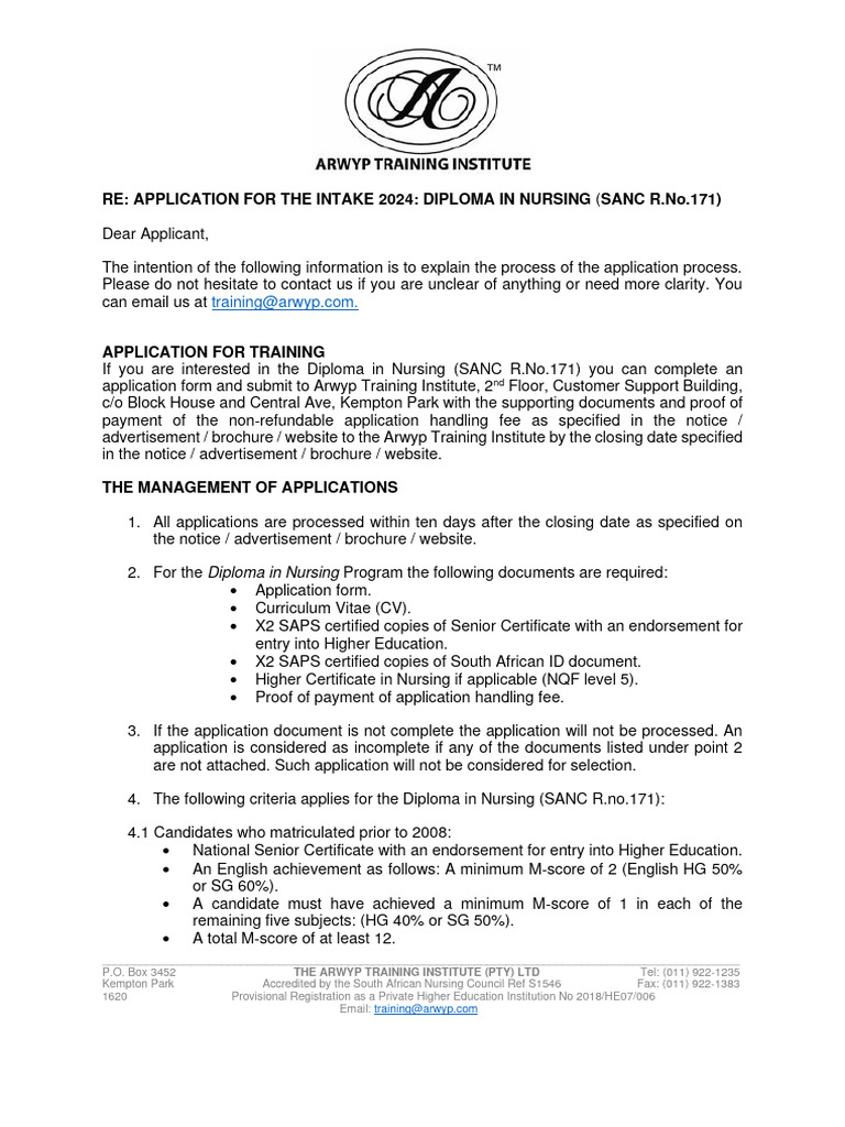 Process For Applicants When Applying For Diploma in Nursing For 2022 ...