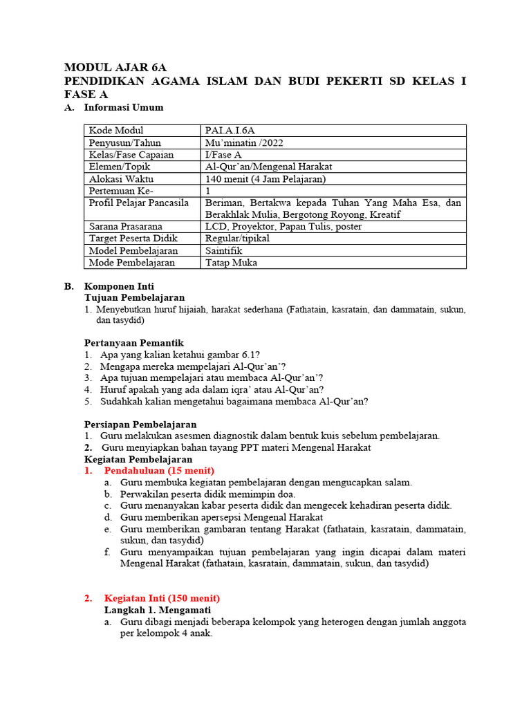 Modul Ajar 6-10 | PDF | Kajian Bahasa Asing