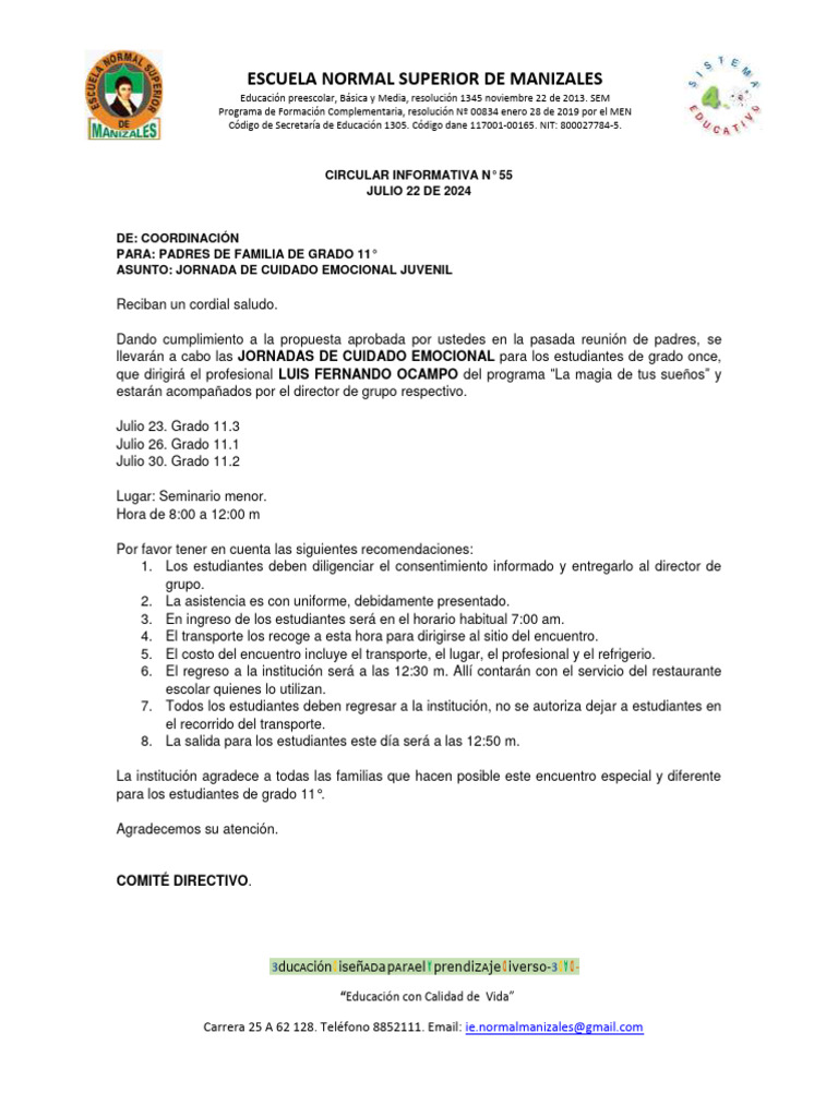 Circular Informativa #55 | PDF