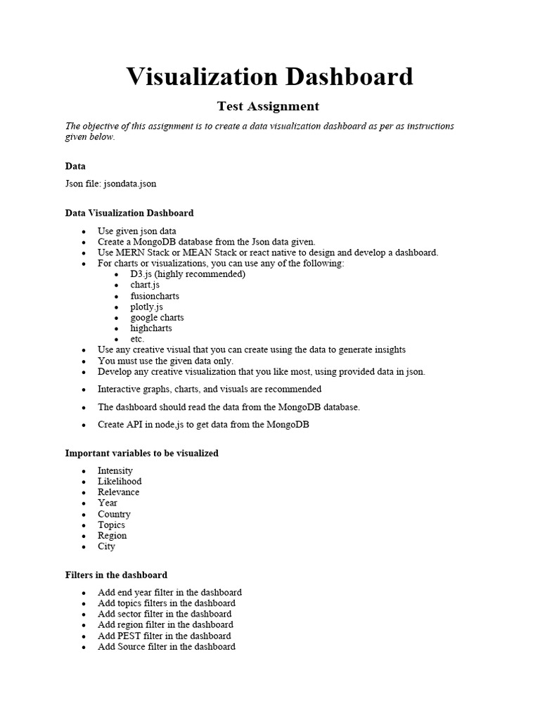 Visualization Dashboard Pdf 