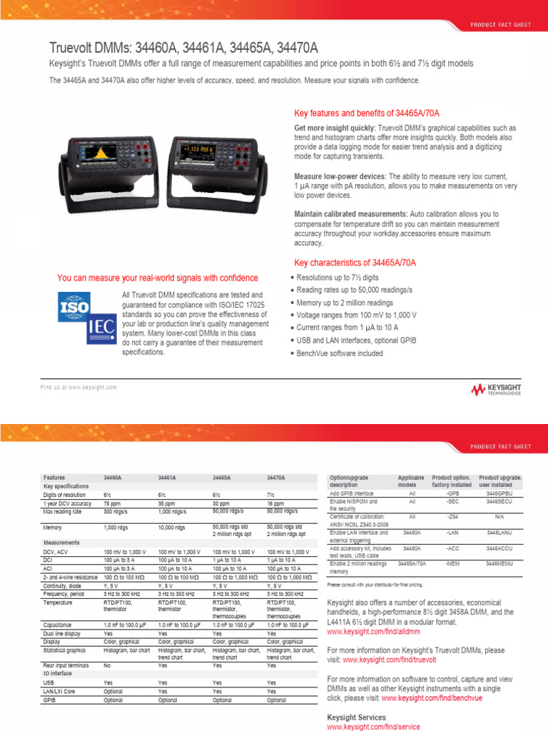 Keysight Truevolt DMMs Overview | PDF | Electronics | Electrical ...