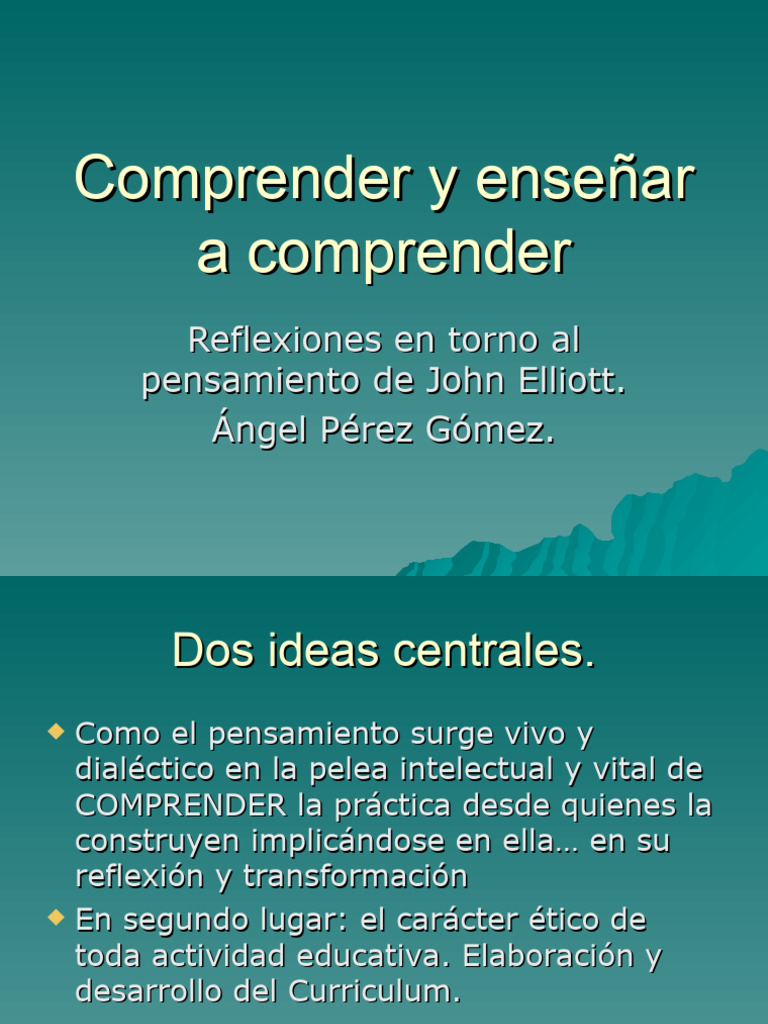 Comprender y Enseñar A Comprender | PDF | Maestros | Plan de estudios