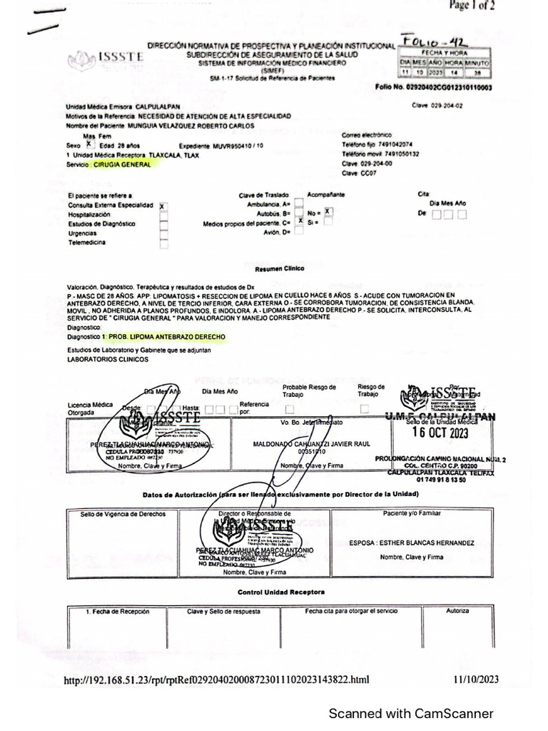 Solicitud de Referencia de Pacientes | PDF