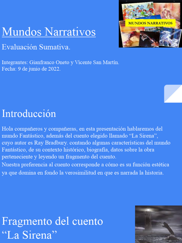 Mundos Narrativos. PPT | PDF | Fantasía | Cuentos