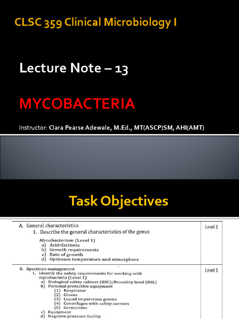 Mycobacteria Overview and Classification | PDF | Mycobacterium ...