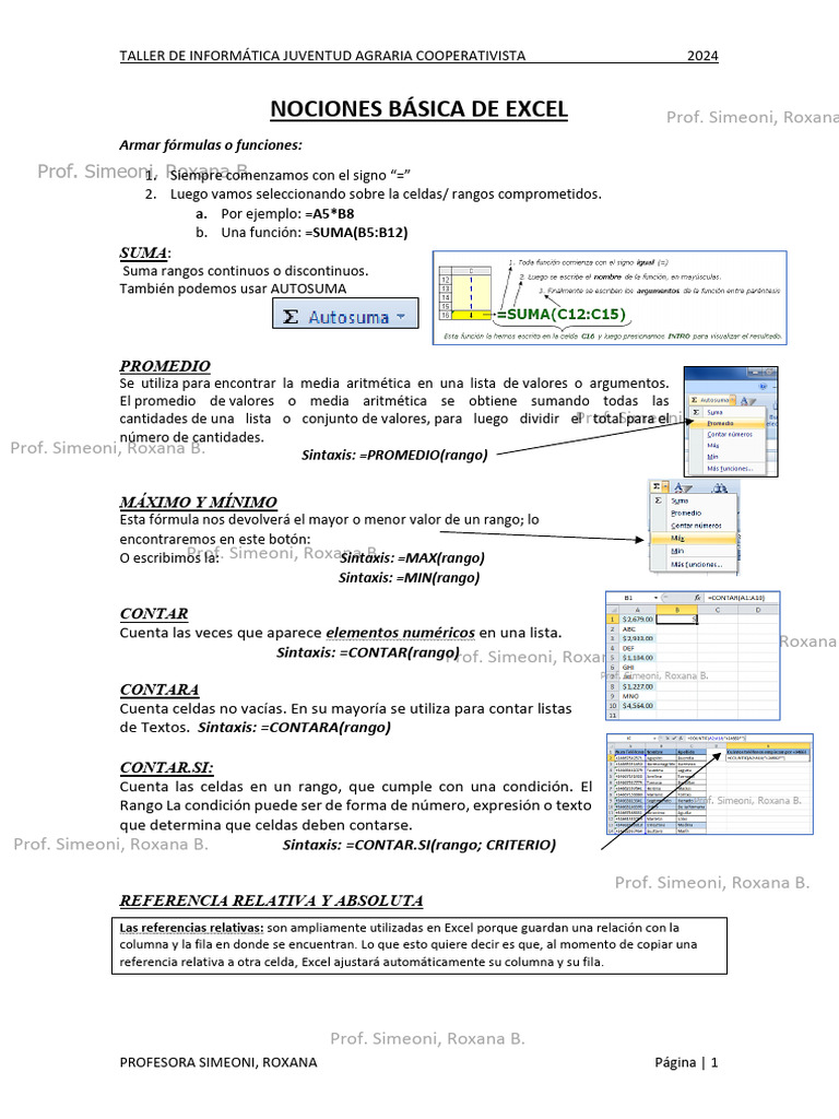 Nociones Básica de Excel | PDF | Microsoft Excel | Informática