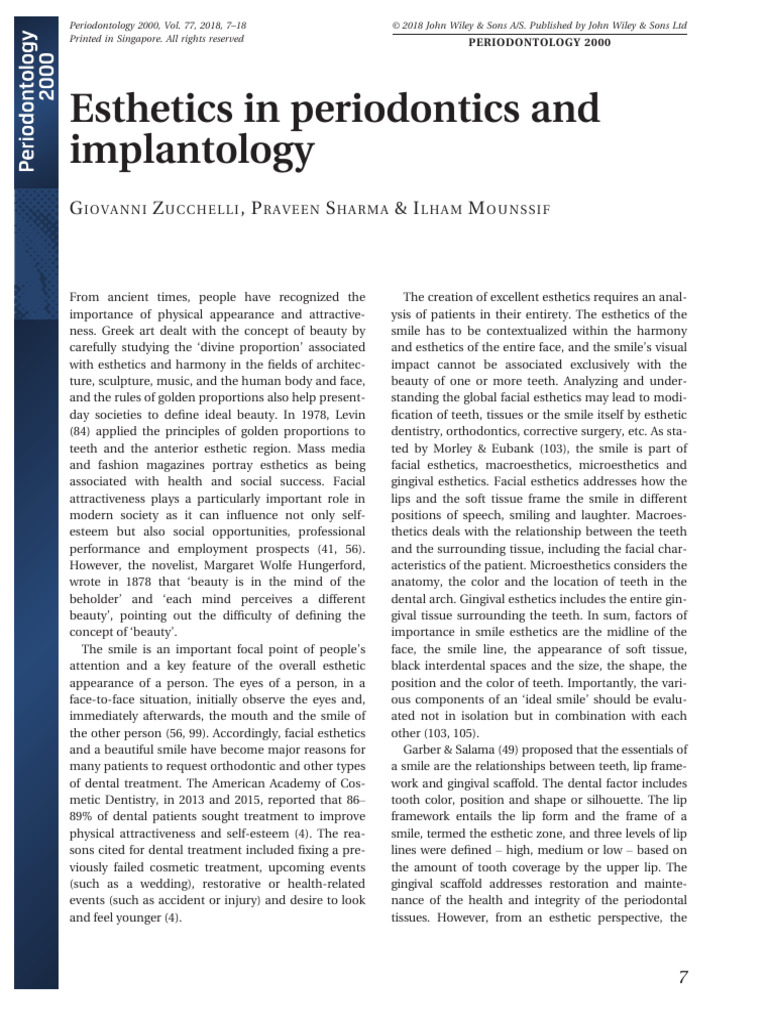 Periodontology 2000 - 2018 - Zucchelli | PDF | Dental Implant ...