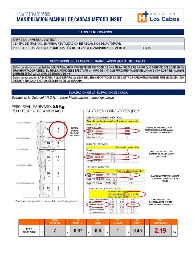 Hoja de evaluación mc insht | PDF