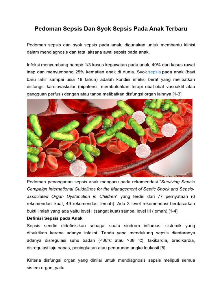 Pedoman Sepsis dan Syok Sepsis Anak | PDF | Sains & Matematika