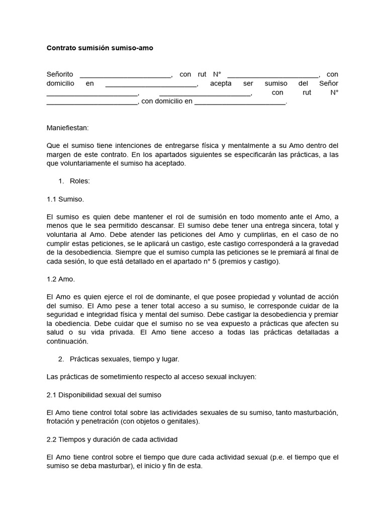 Contrato de Sumisión Cedric | PDF | Dominación y sumisión | Masturbación