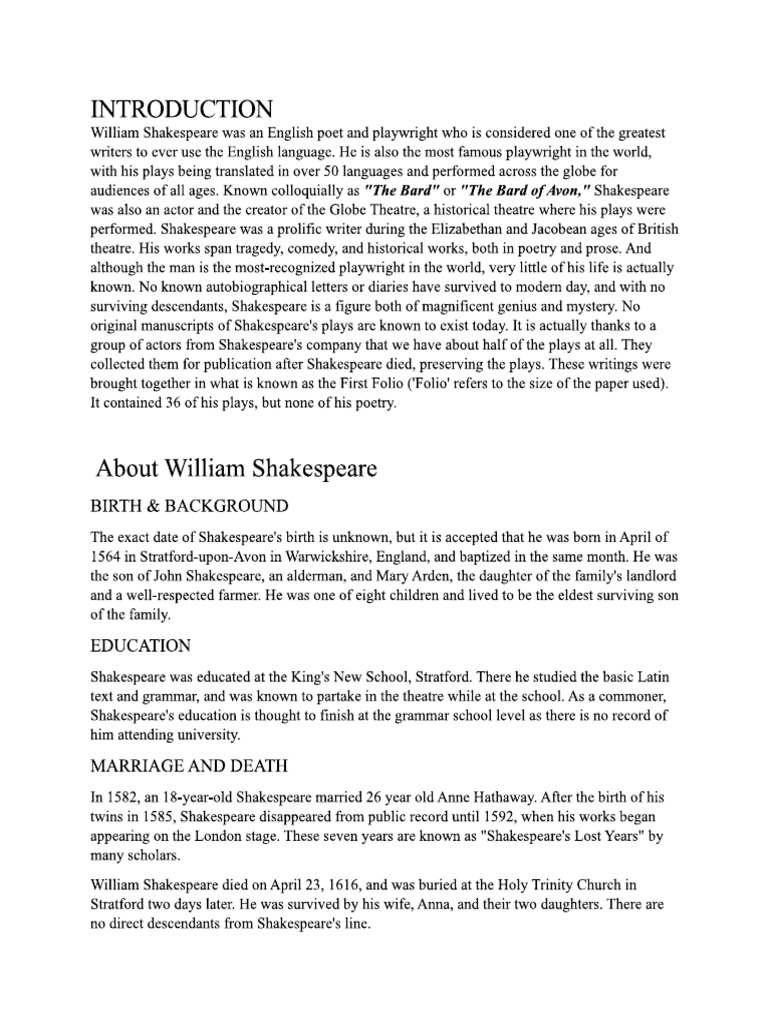 Shakespeare Draft | PDF