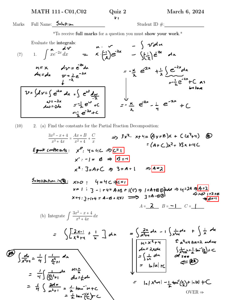Quiz2 Solution | PDF | Teaching Methods & Materials