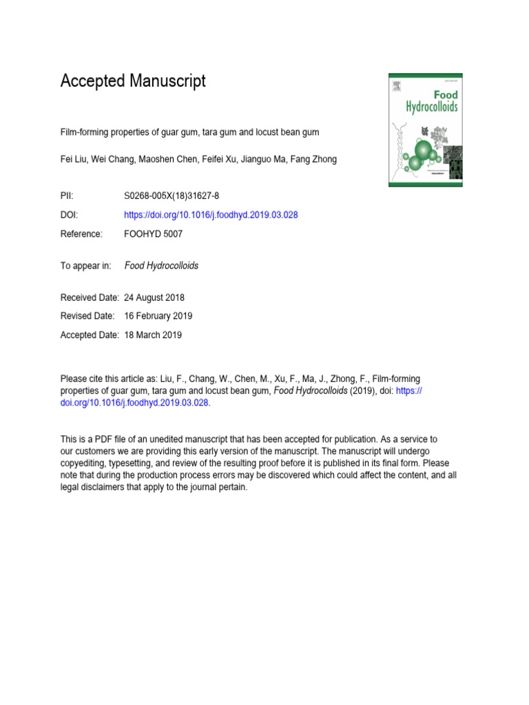 10 1016@j Foodhyd 2019 03 028 | PDF | Atomic Force Microscopy | Nuclear ...