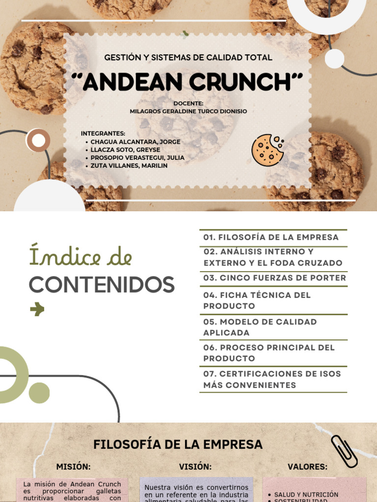 ANDEAN CRUNCH_FINAL DE GESTIÓN DE CALIDAD | PDF | Seguridad alimenticia | Calidad (comercial)