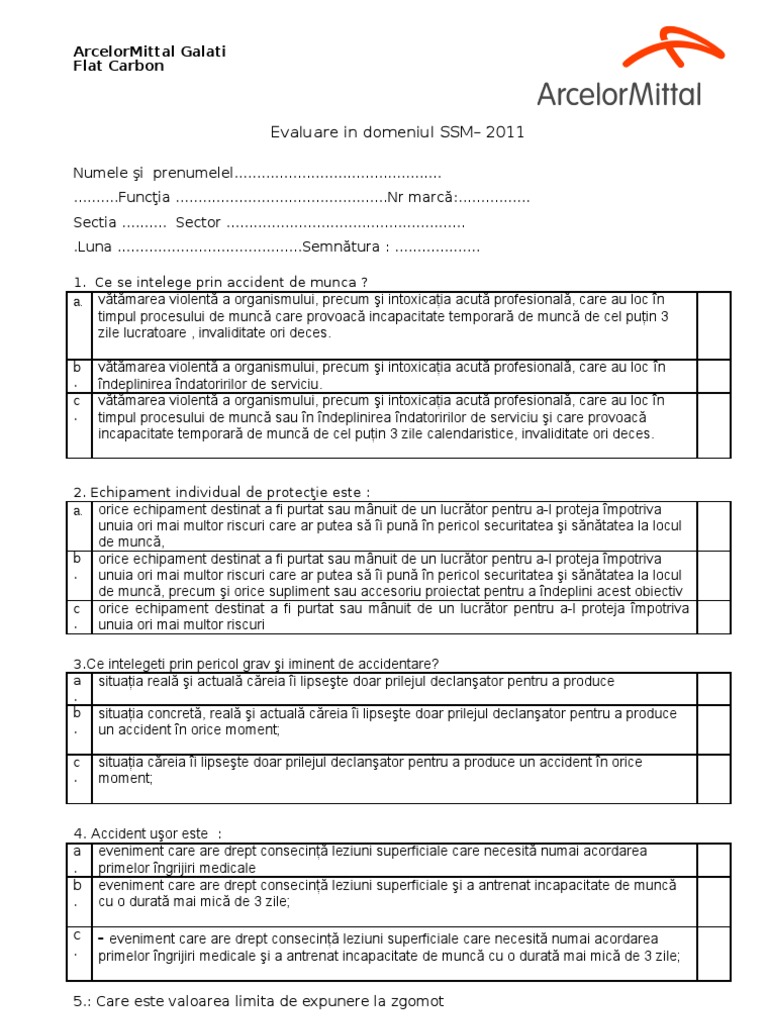 Model Chestionar 2,+SSM | PDF
