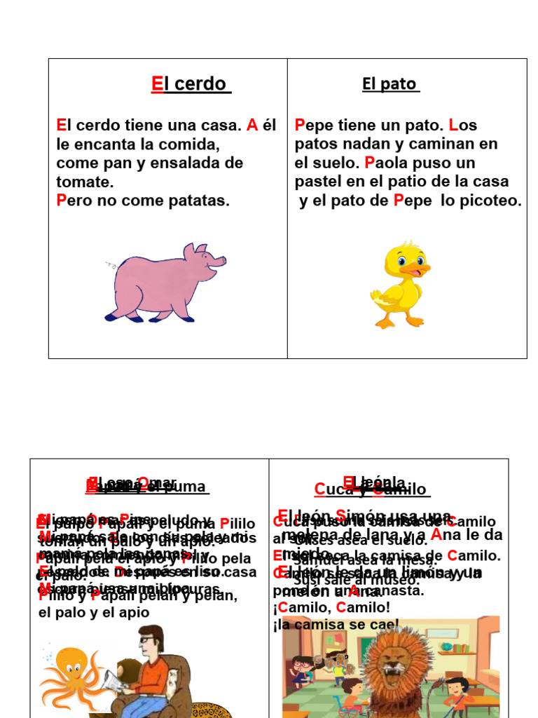 Cuadernillo de Lectura Inicial | PDF | Cocina