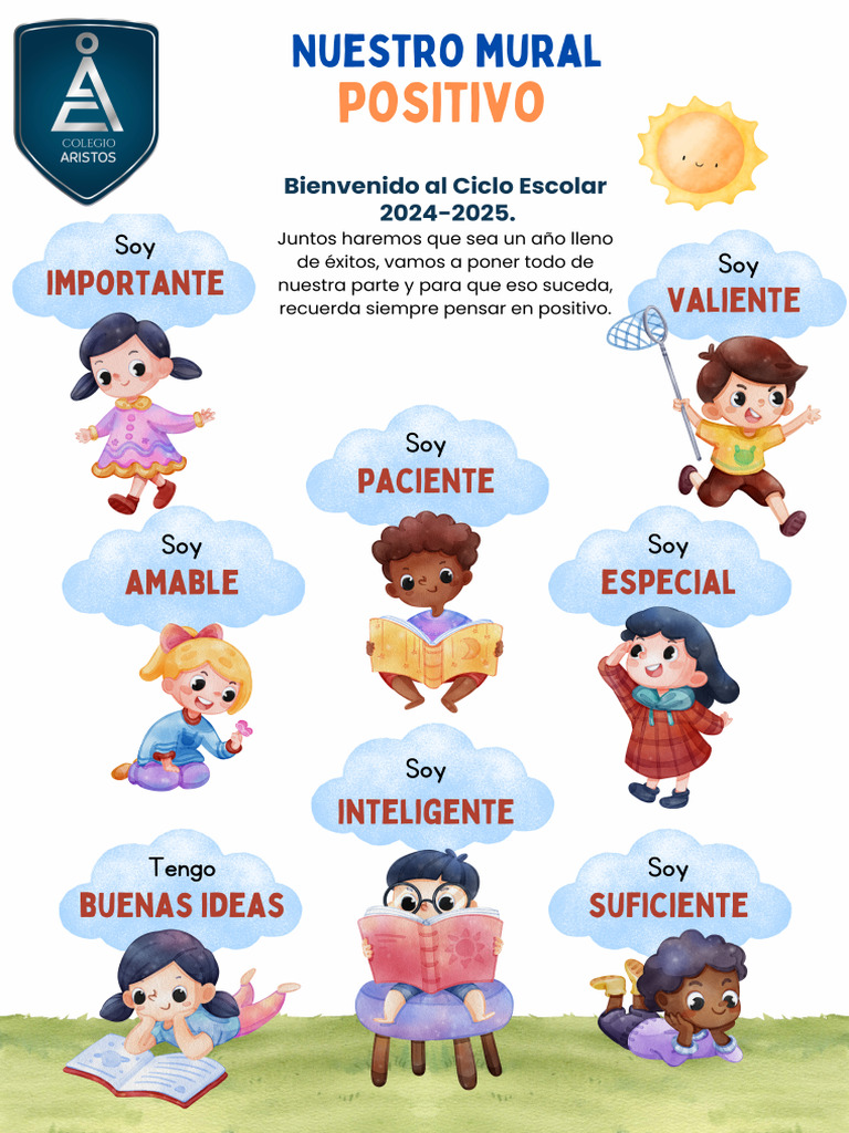 Póster Mural Positivo para Niños Ilustrado Colorido | PDF