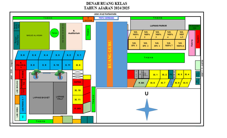 Denah Pembagian Ruang Kelas | PDF