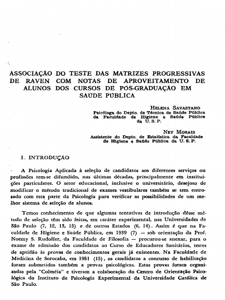 Admin, Associação Do Teste Das Matrizes Progressivas de Raven | PDF ...