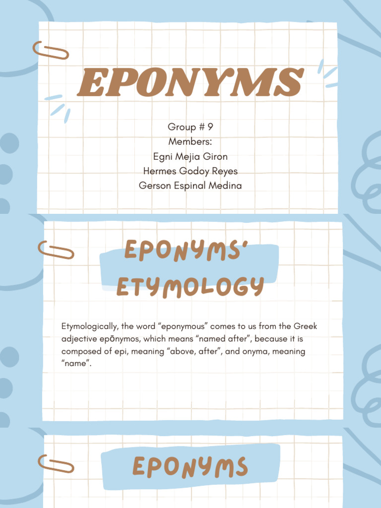 Eponyms | PDF | Adjective | Morphology