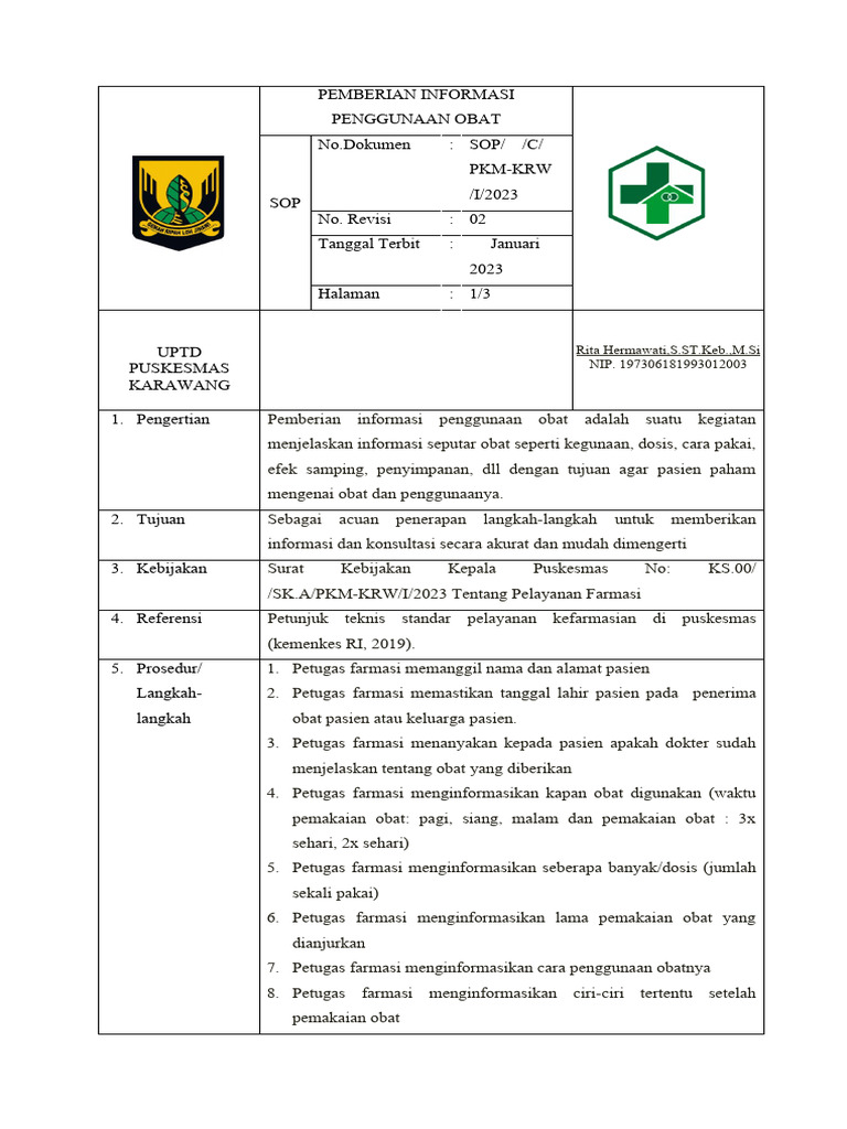 SOP Pio Fix 2023 | PDF