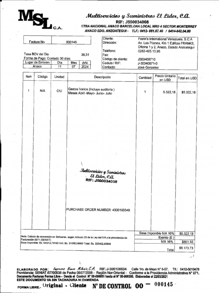 Factura 000145 | PDF