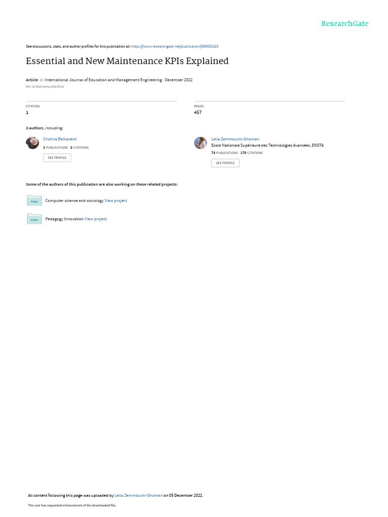 Maintenance Key Performance Indicators KPIs 1694211596 | PDF ...