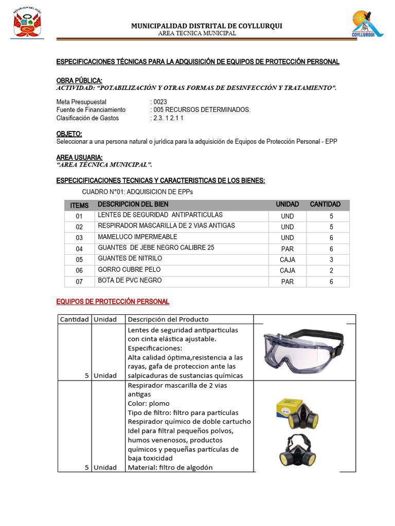 Esp. Tecnicas EPP | PDF | Guante
