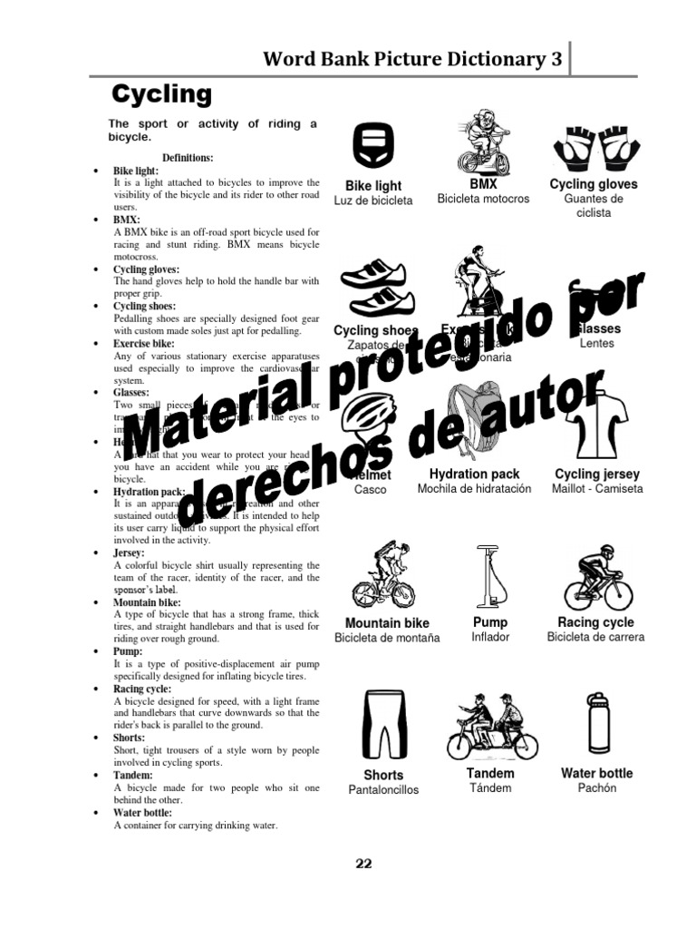 Cycling Vocabulary Picture Dictionary | PDF | Websites | Internet