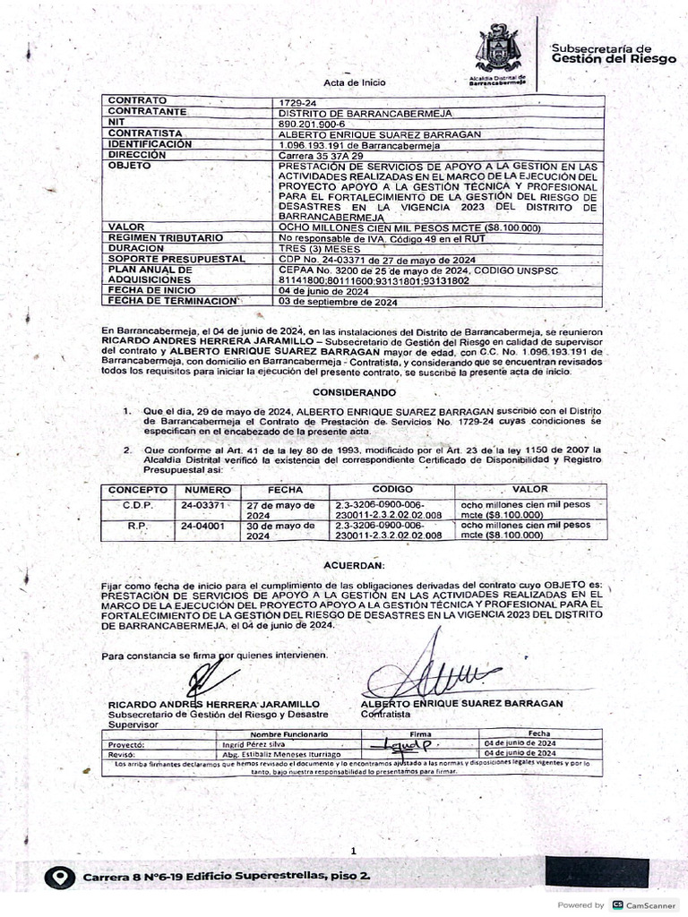 Acta de Inicio SGRD | PDF