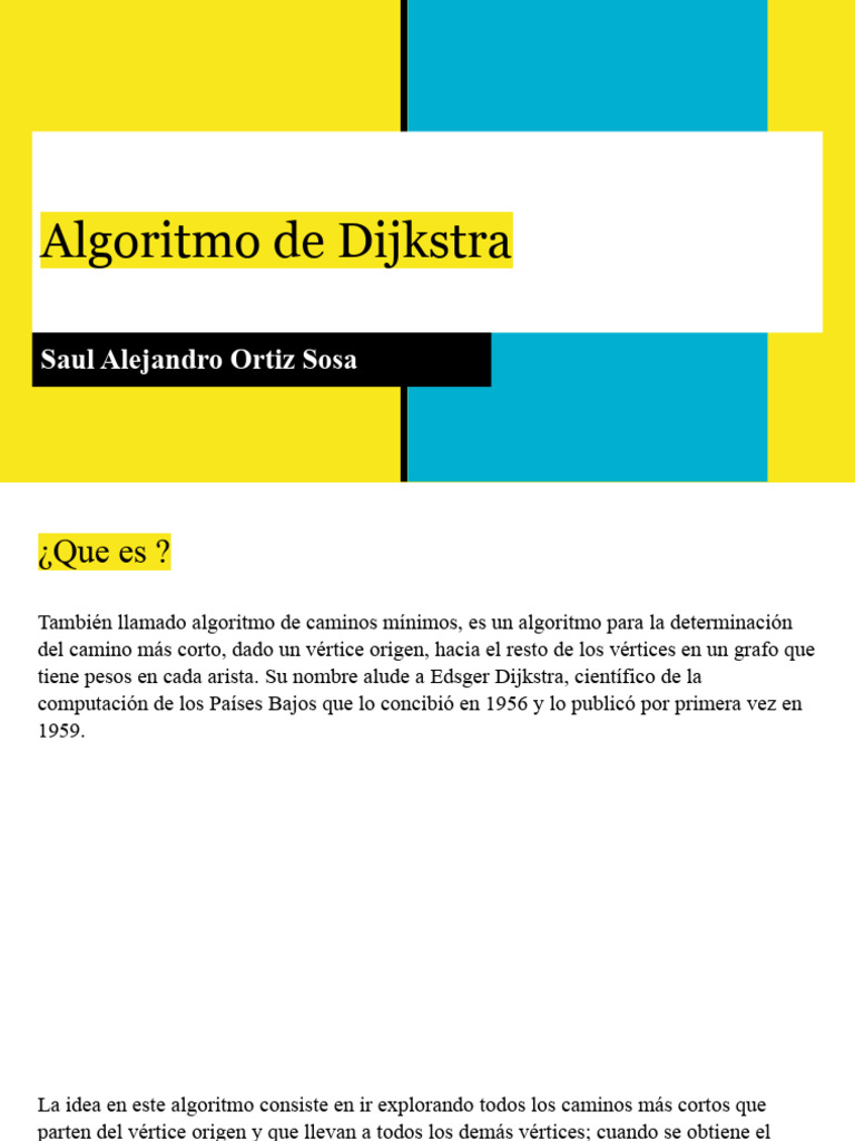 Algoritmo de Dijkstra | PDF