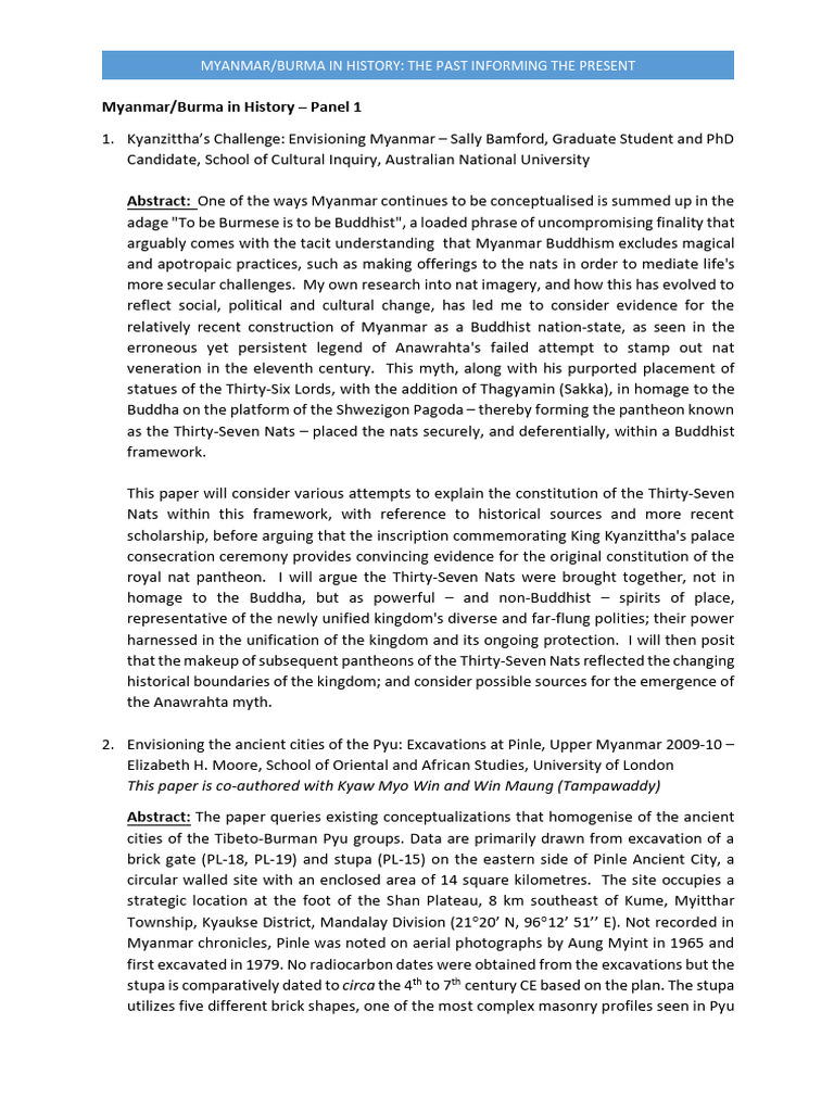 Myanmar/Burma in History: The Past Informing The Present | PDF | Myanmar
