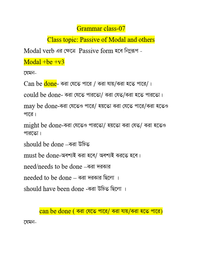Passive Voice with Modals Explained | PDF | Grammar | Linguistics