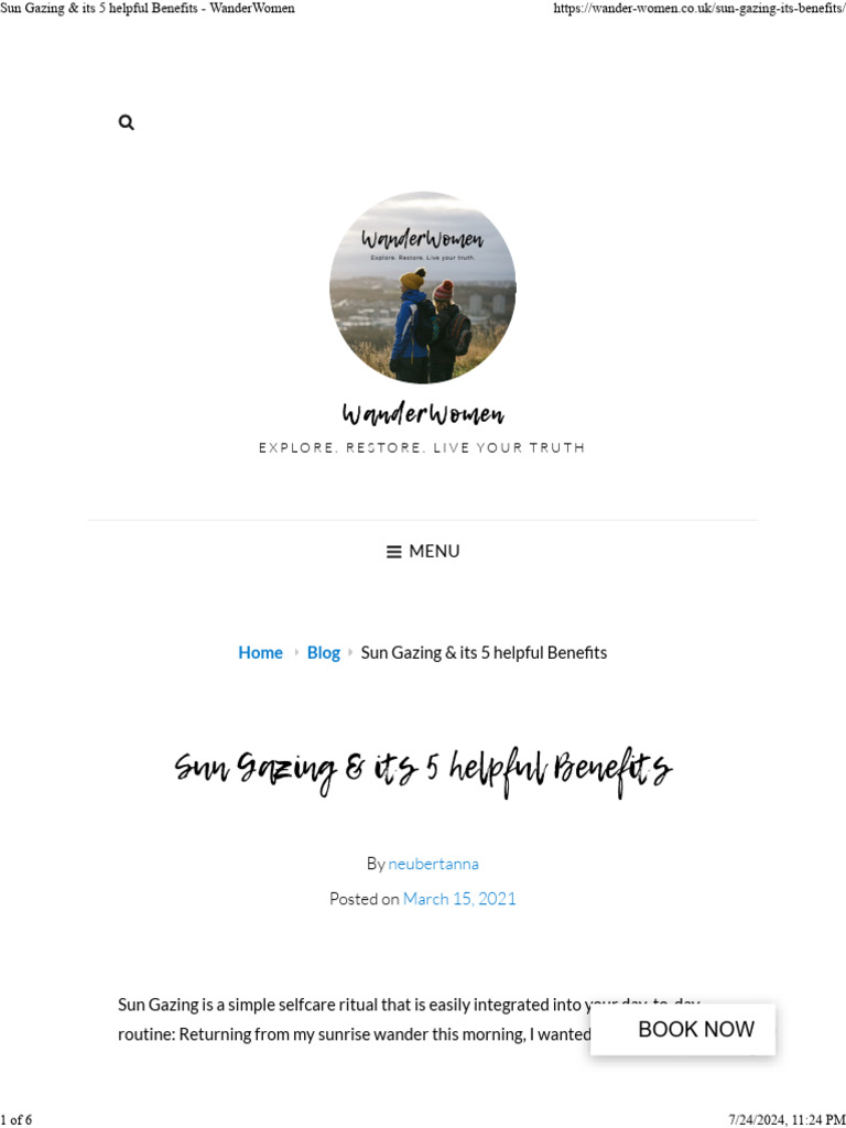Sun Gazing & Its 5 Helpful Benefits - WanderWomen | PDF | Ultraviolet