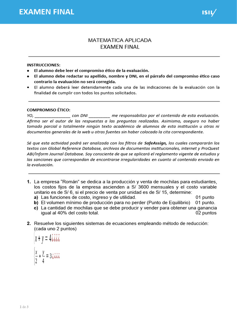 Examen Final 2986 | PDF | Métodos y materiales de enseñanza