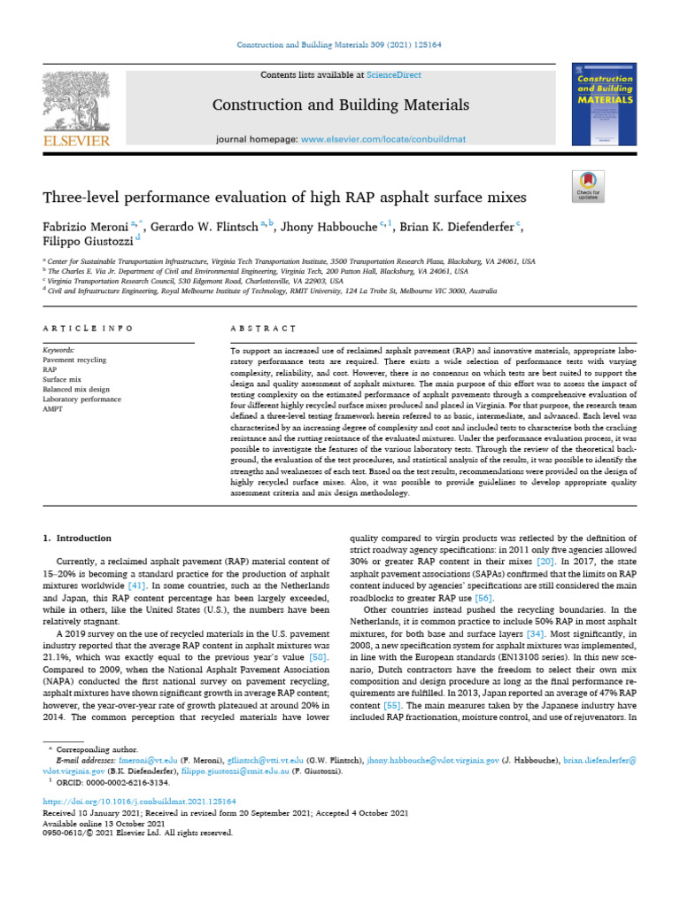 High RAP Asphalt Mix Performance Evaluation | PDF | Fracture | Fatigue ...