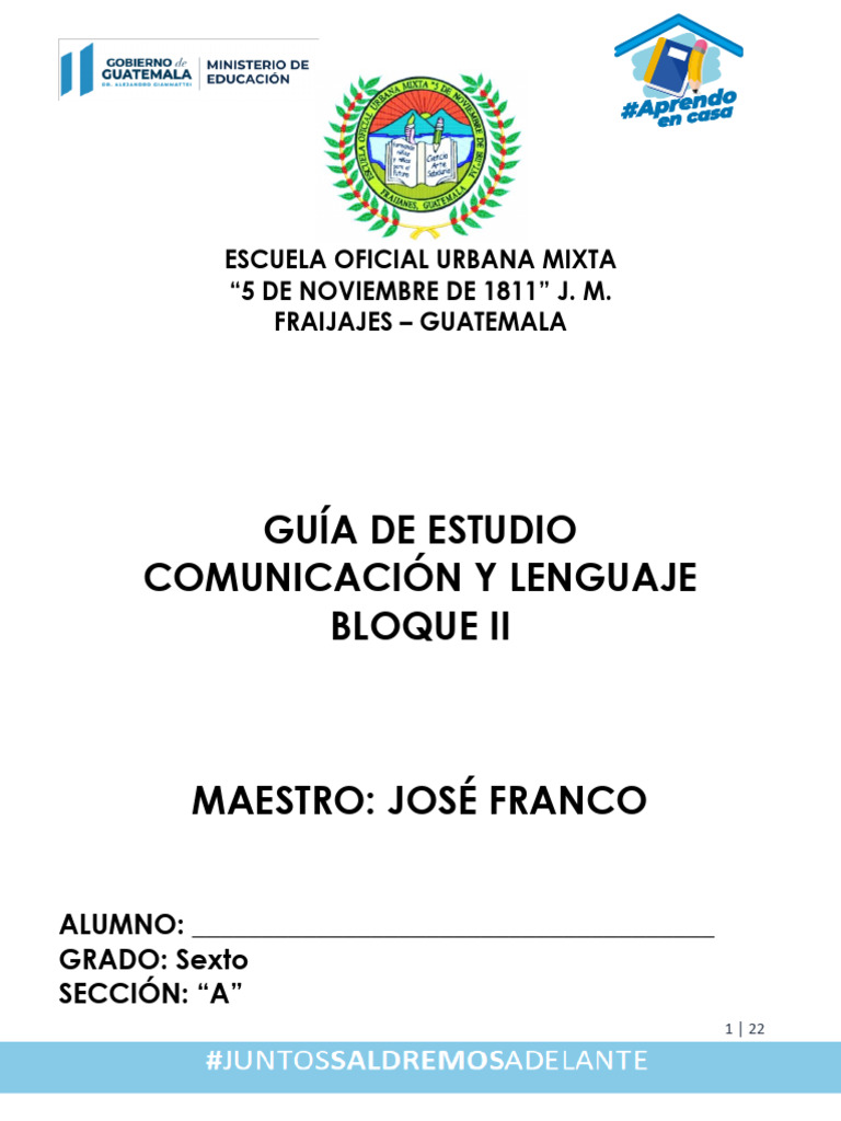 Guía de Lenguaje Bloque 2 6to. | PDF | Léxico | Comunicación
