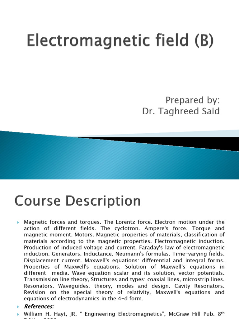 Magnetic Fields and Electromagnetic Theory | PDF | Magnetic Field ...