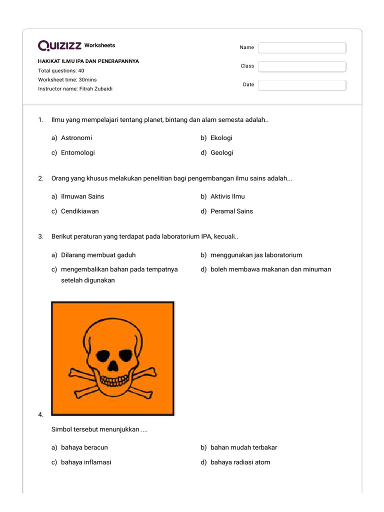Kuis IPA: Soal dan Jawaban Lengkap | PDF